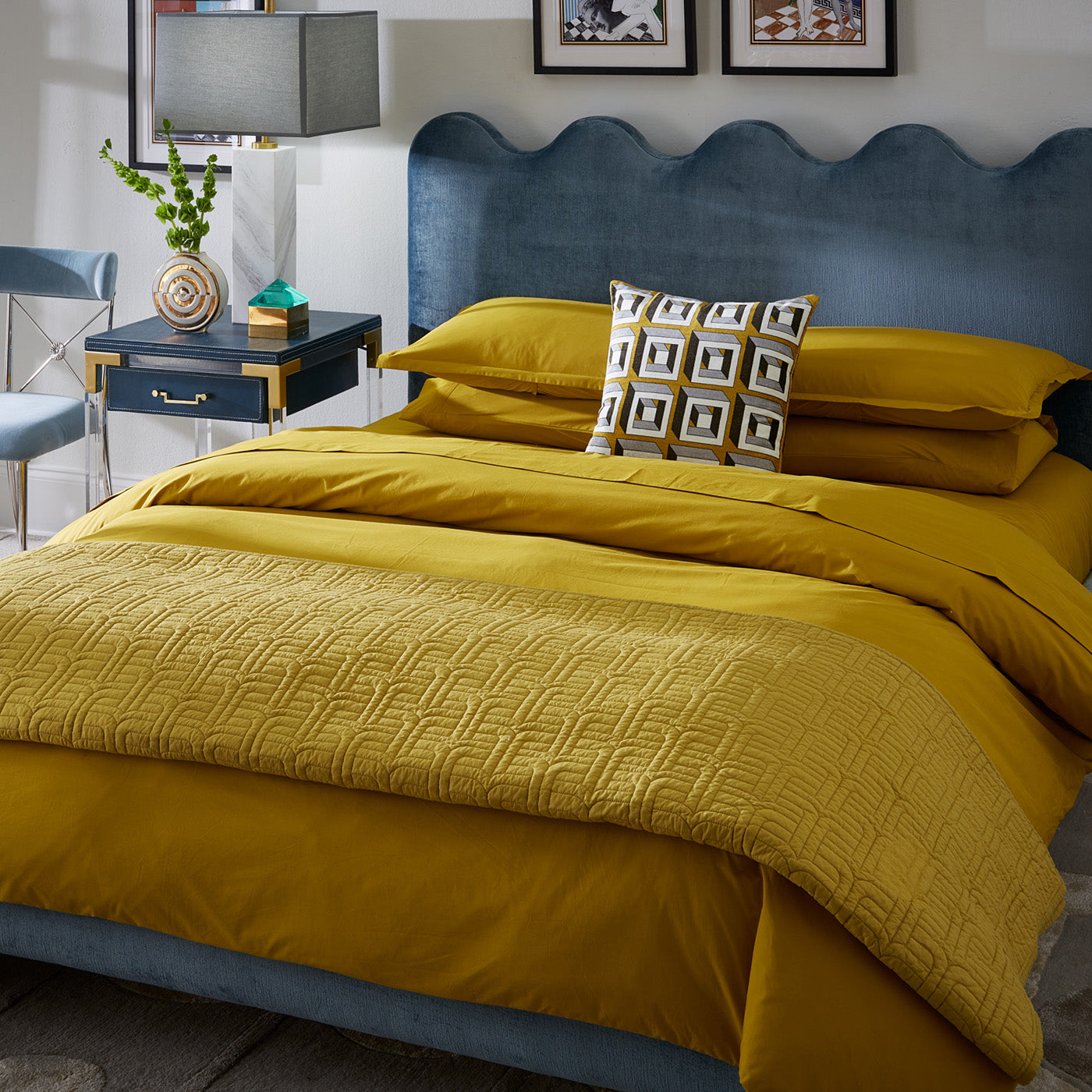 ochre bed sheets