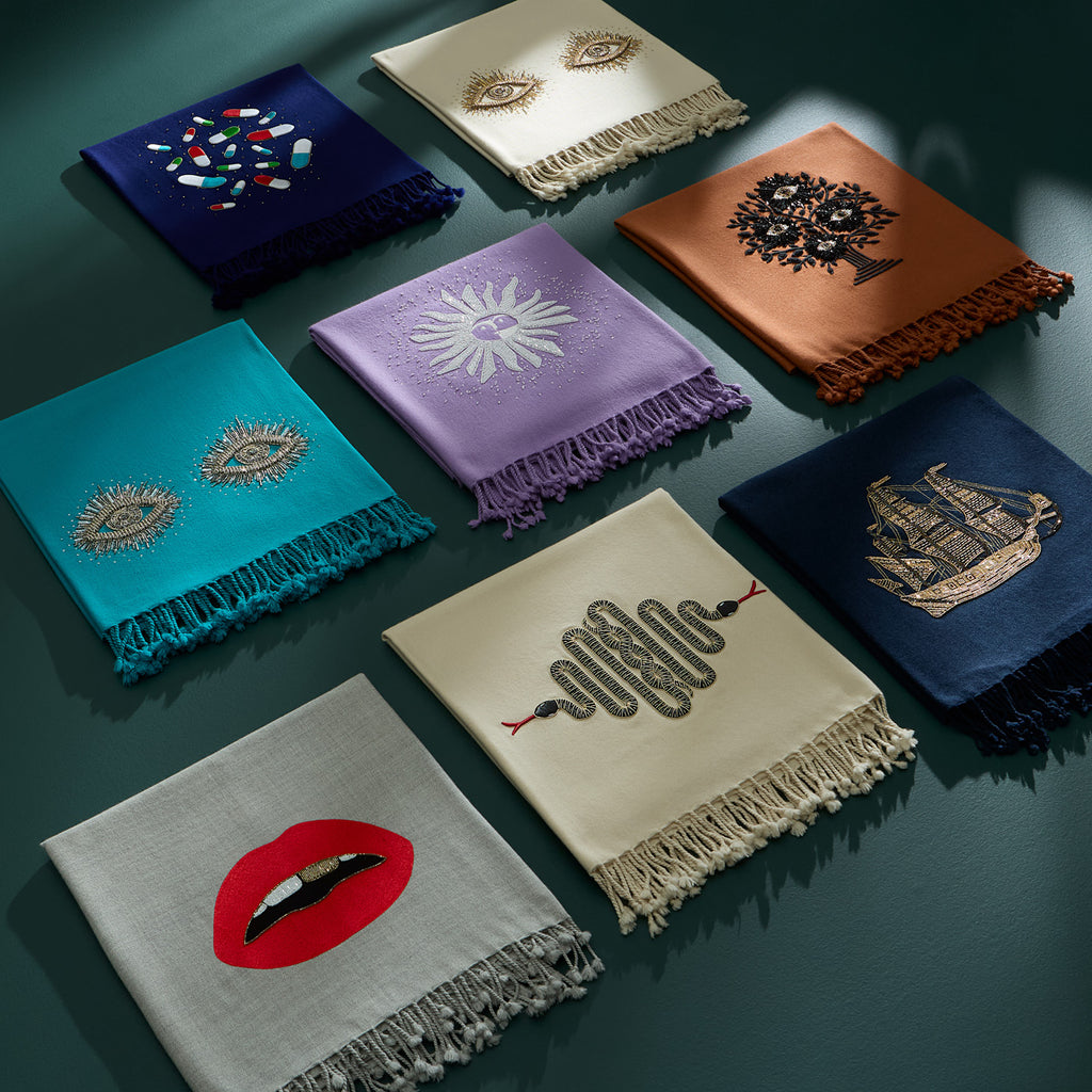 Snake Embellished Throw | Jonathan Adler