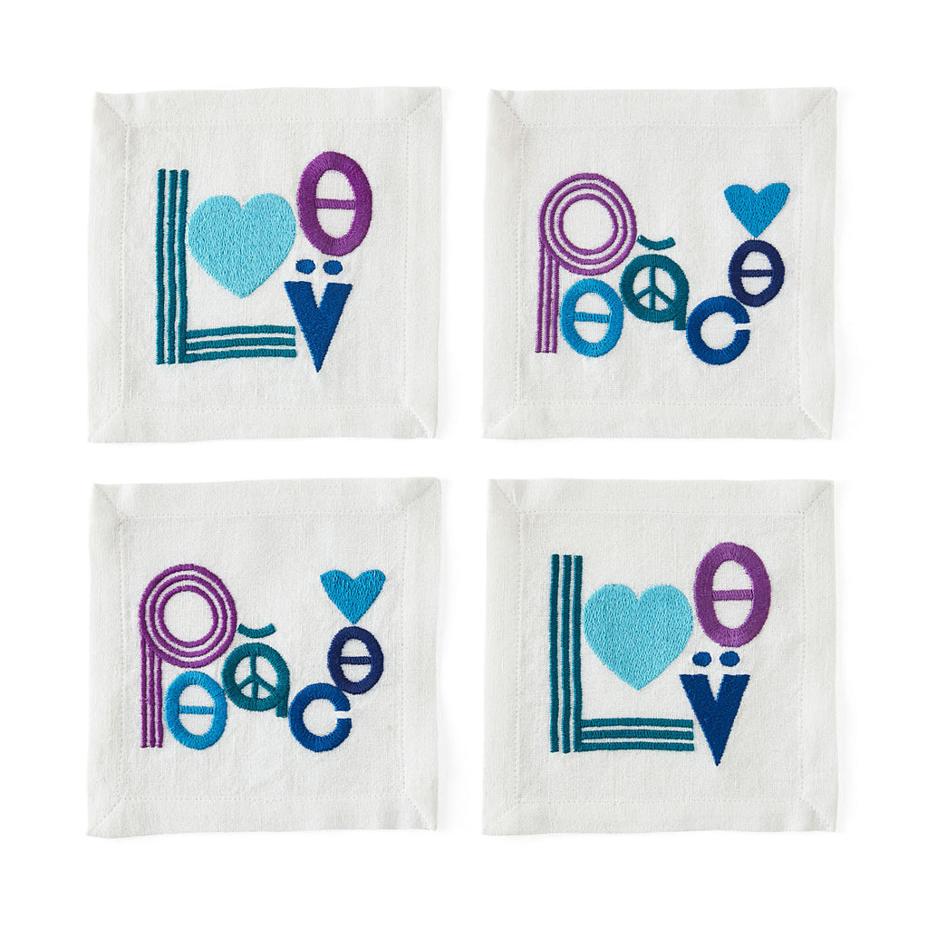 Peace & Love Cocktail Napkins | Jonathan Adler