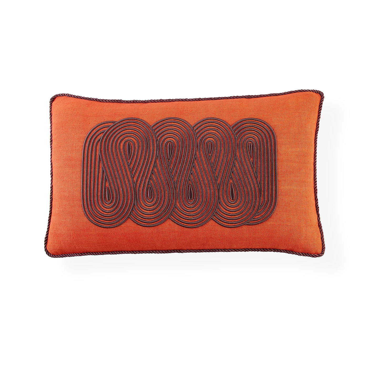 Pompidou Tangerine Path Pillow in Linen | Jonathan Adler