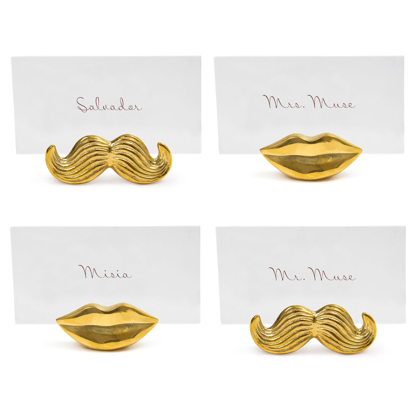 Jonathan Adler Mr. Mrs. Muse Brass Place Card Holders Set of 4