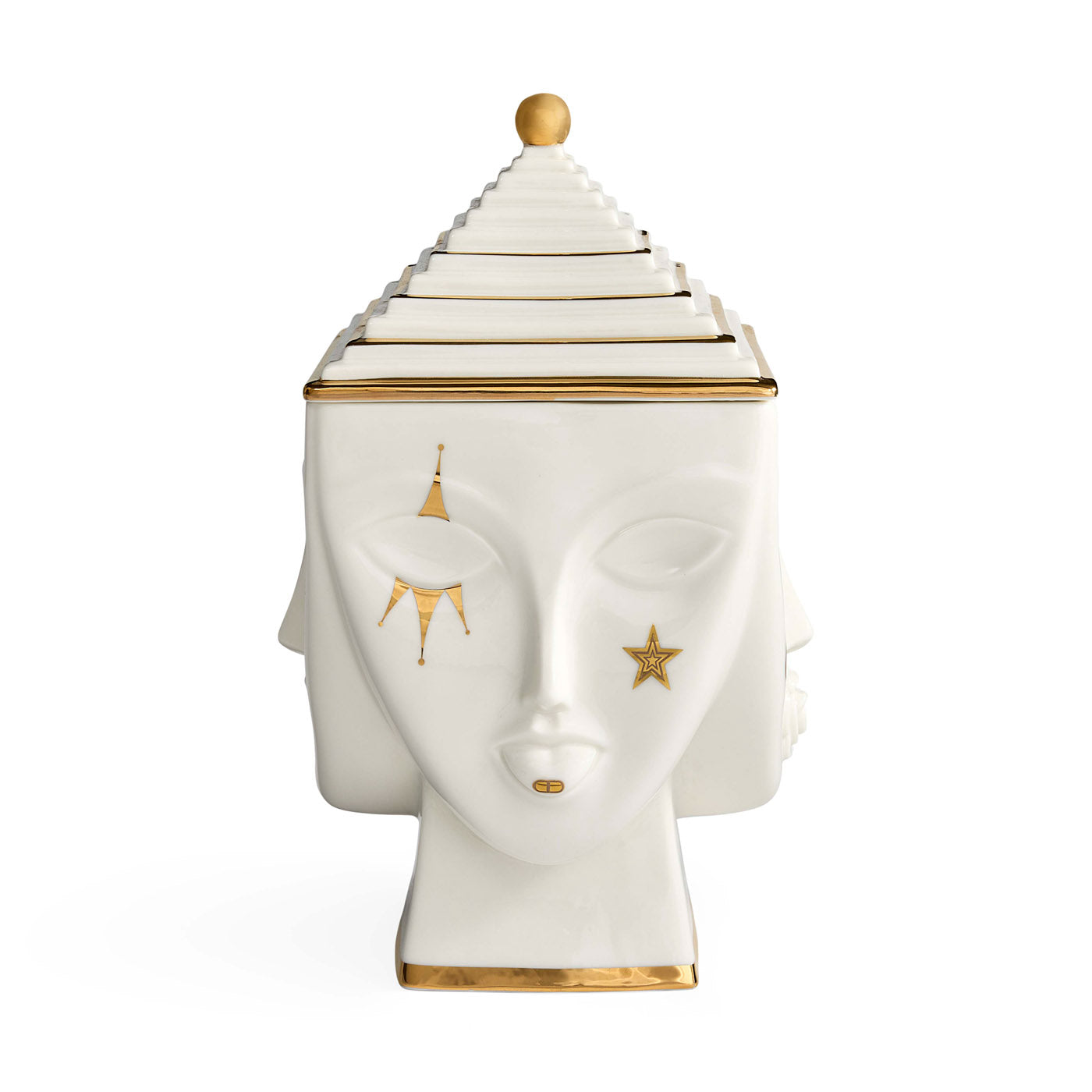Masquerade Ice Bucket in Porcelain with Gold Accents | Jonathan Adler