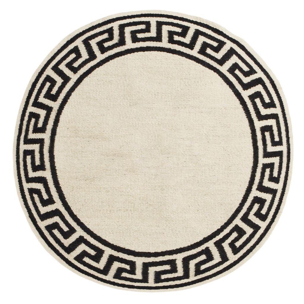 Greek Key Border Flatweave Round Rug | Jonathan Adler